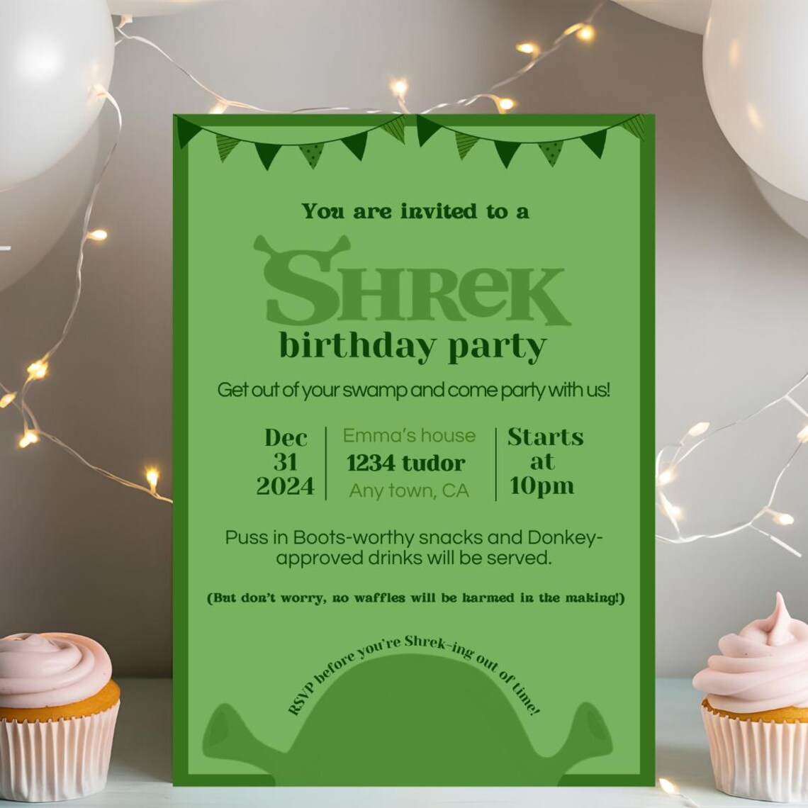 Shrek Birthday Party Invite Swamp-themed Printable Invitation Funny ...