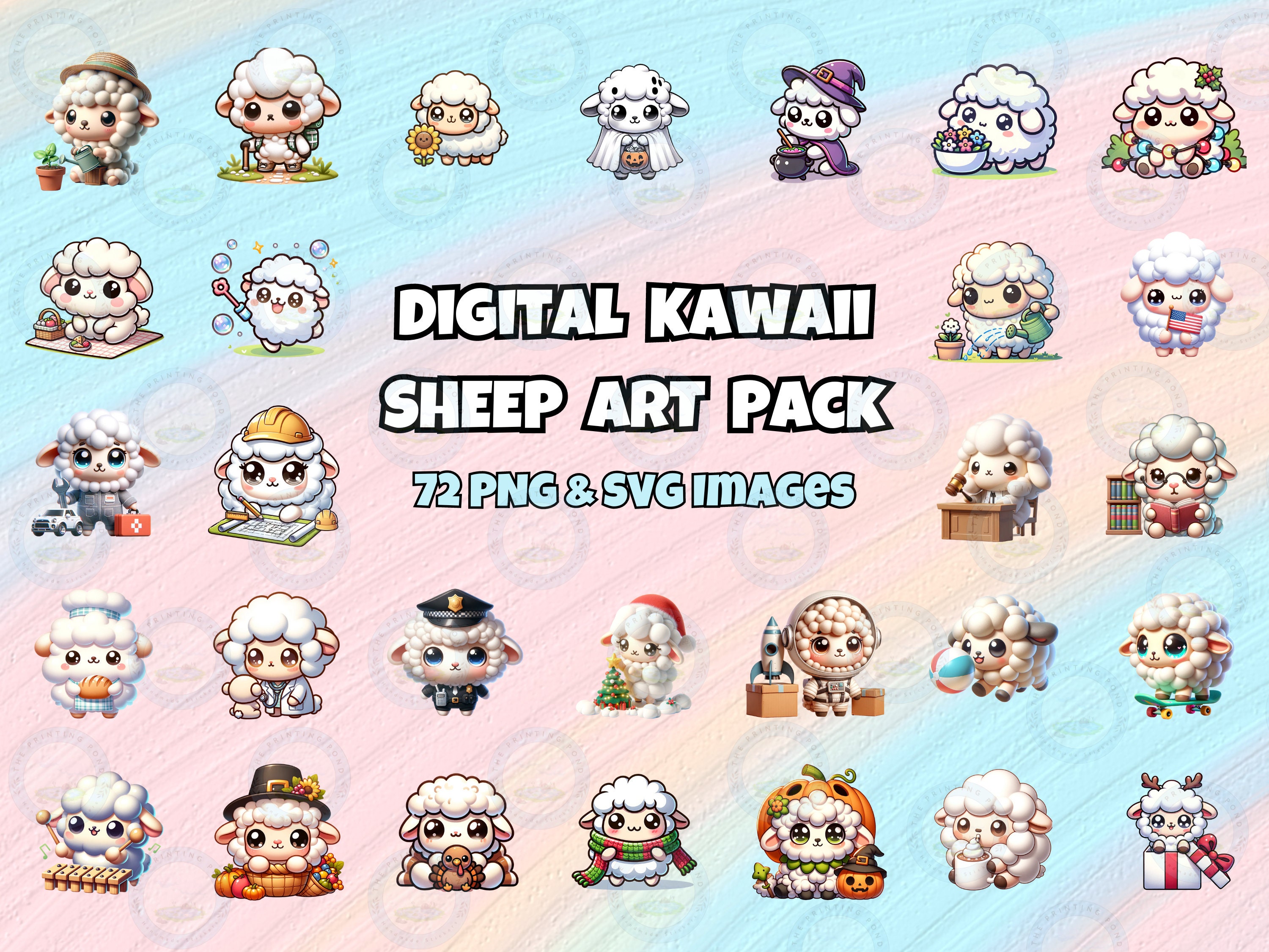 Sheep Digital Planner Stickers | Kawaii Sheep Stickers | Sheep Panda ...