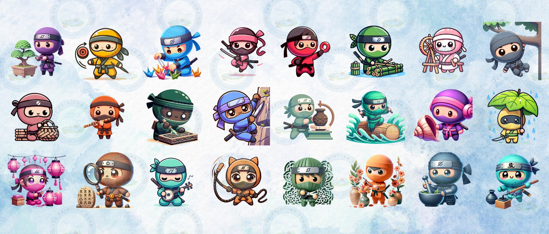 Ninja Digital Planner Stickers | Kawaii Ninja Stickers | Digital Ninja ...