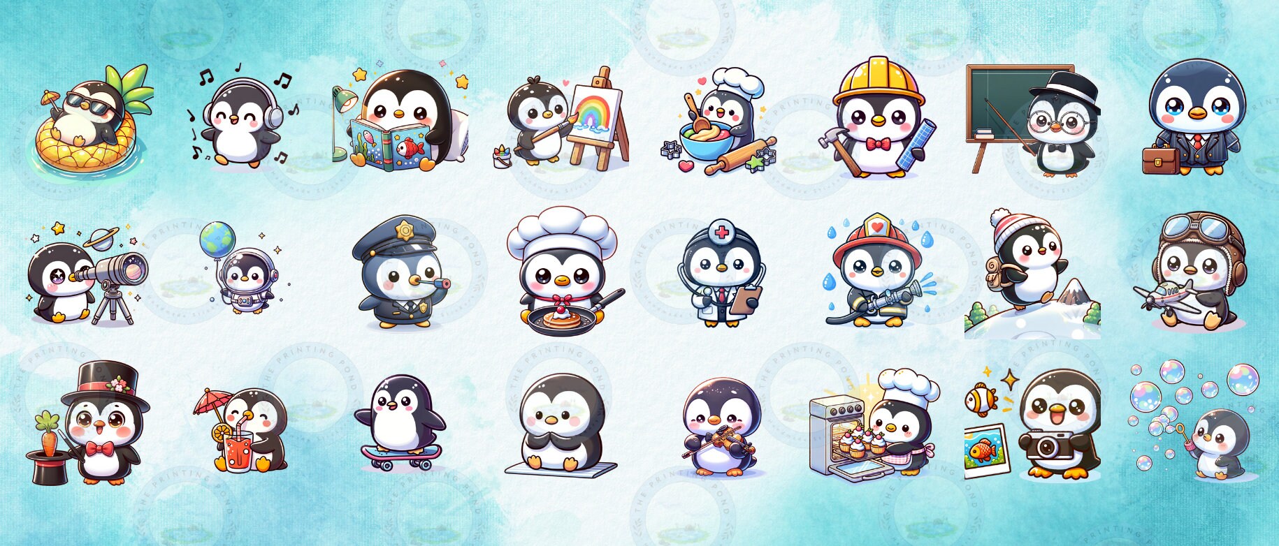 Penguin Digital Planner Stickers | Kawaii Penguin Stickers | Digital ...
