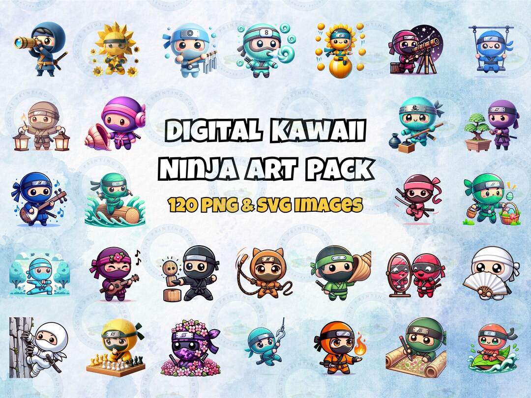 Ninja Digital Planner Stickers | Kawaii Ninja Stickers | Digital Ninja ...