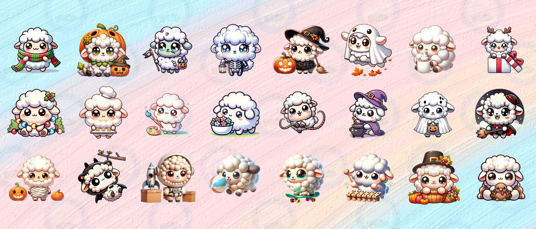 Sheep Digital Planner Stickers | Kawaii Sheep Stickers | Sheep Panda ...