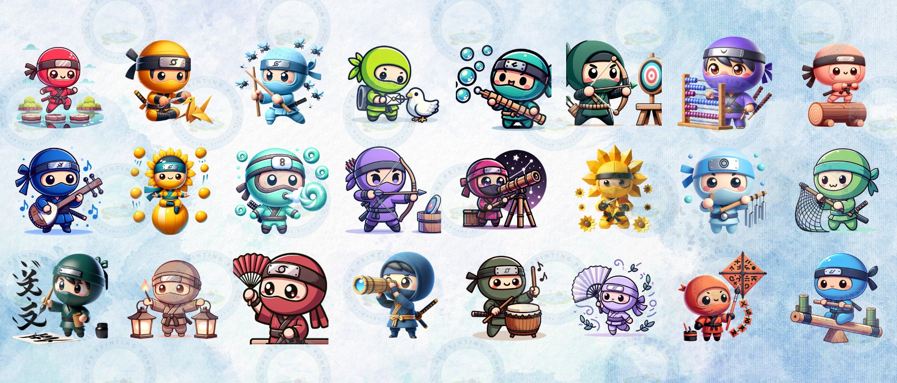 Ninja Digital Planner Stickers | Kawaii Ninja Stickers | Digital Ninja ...