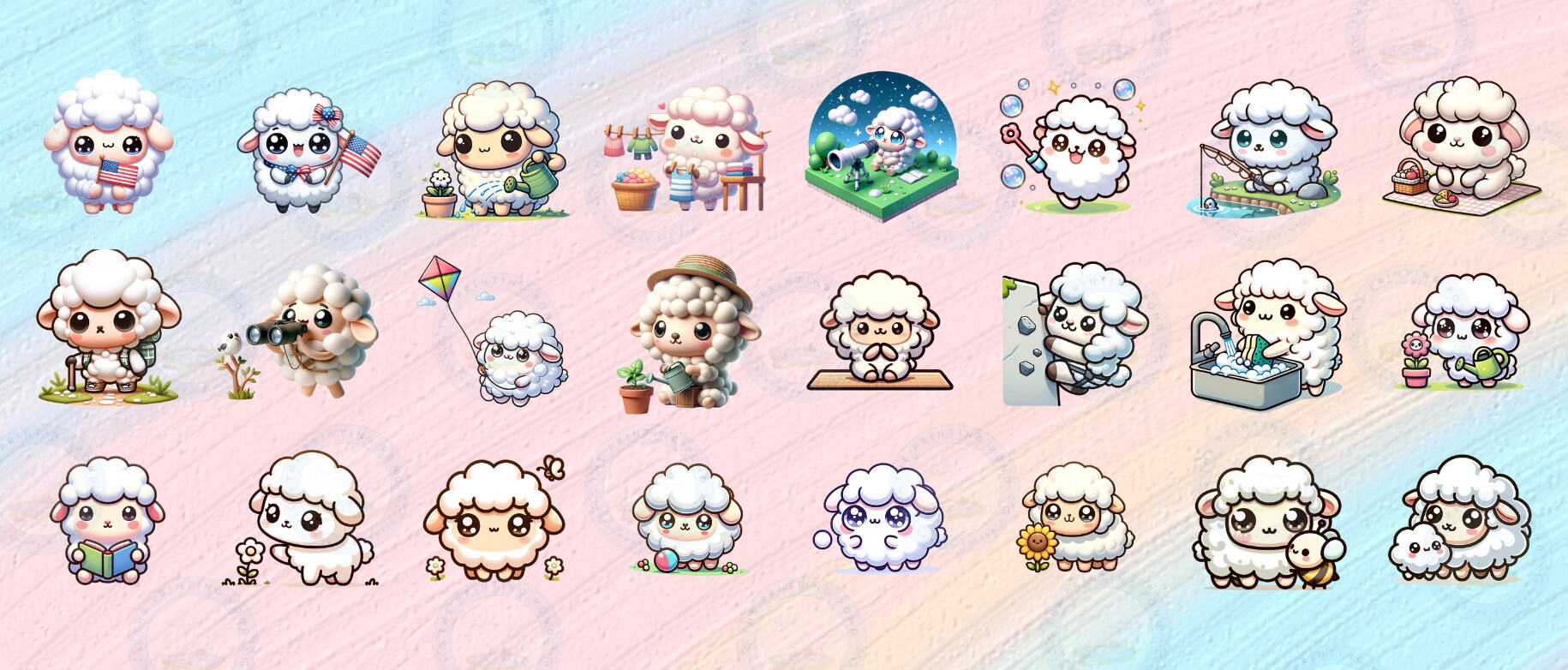 Sheep Digital Planner Stickers | Kawaii Sheep Stickers | Sheep Panda ...