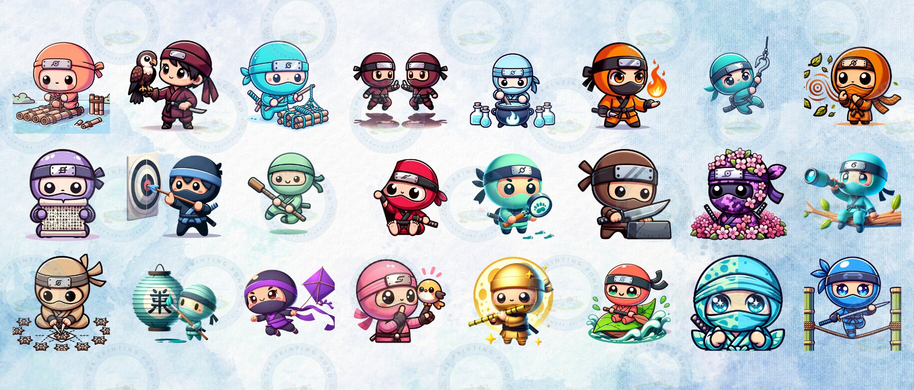 Ninja Digital Planner Stickers | Kawaii Ninja Stickers | Digital Ninja ...