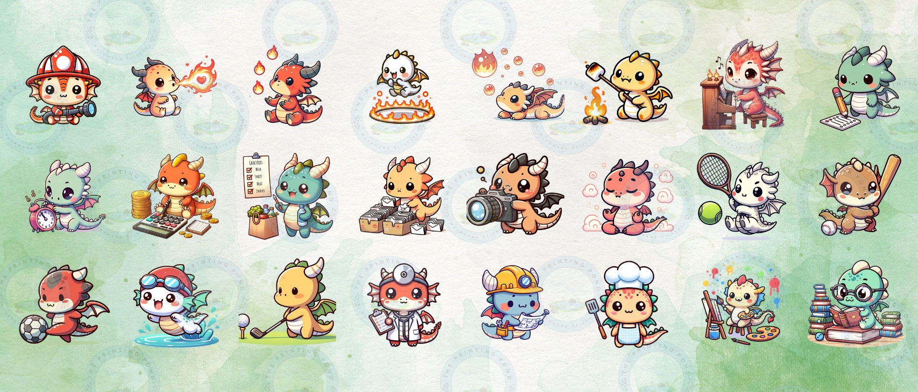 Dragon Digital Planner Stickers | Kawaii Dragon Stickers | Digital ...