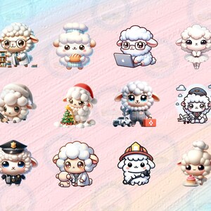 Sheep Digital Planner Stickers | Kawaii Sheep Stickers | Sheep Panda ...