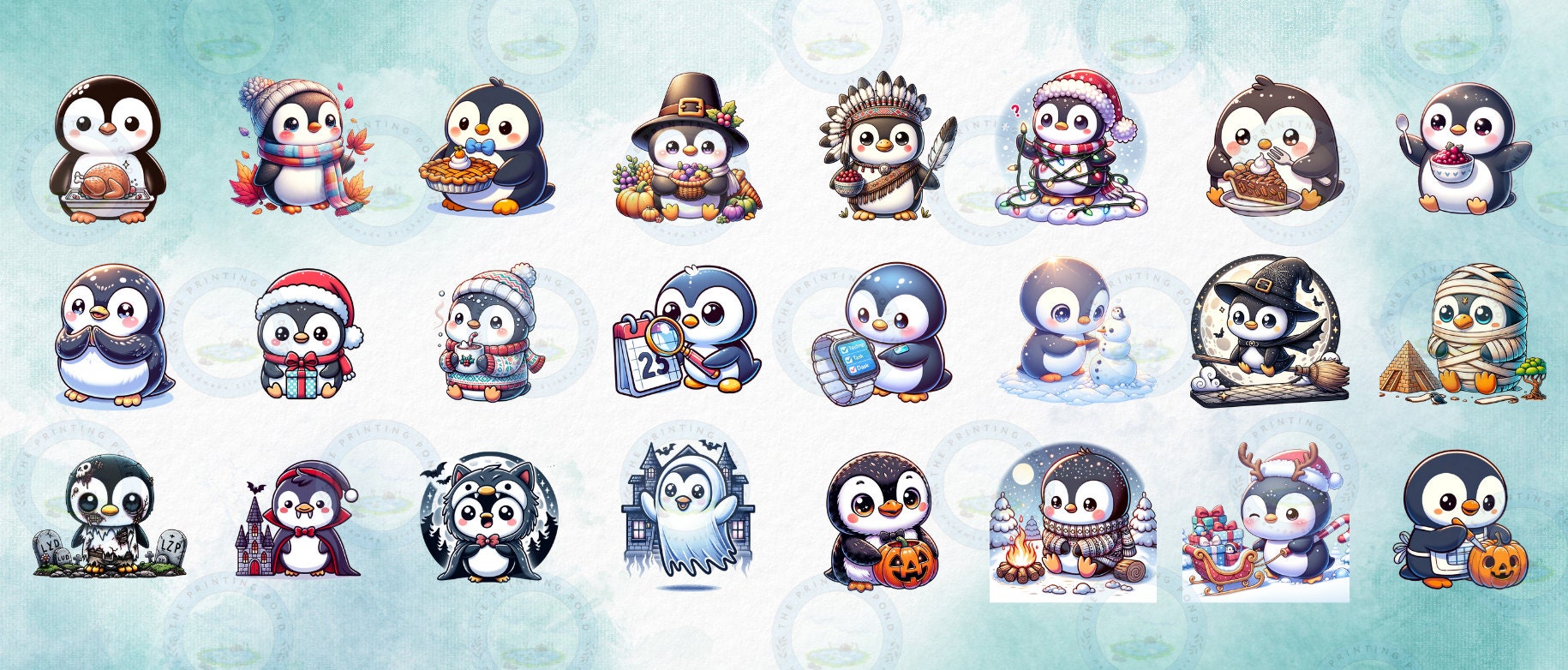 Penguin Digital Planner Stickers | Kawaii Penguin Stickers | Digital ...