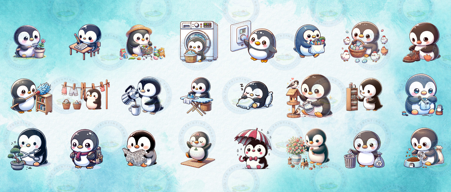 Penguin Digital Planner Stickers | Kawaii Penguin Stickers | Digital ...