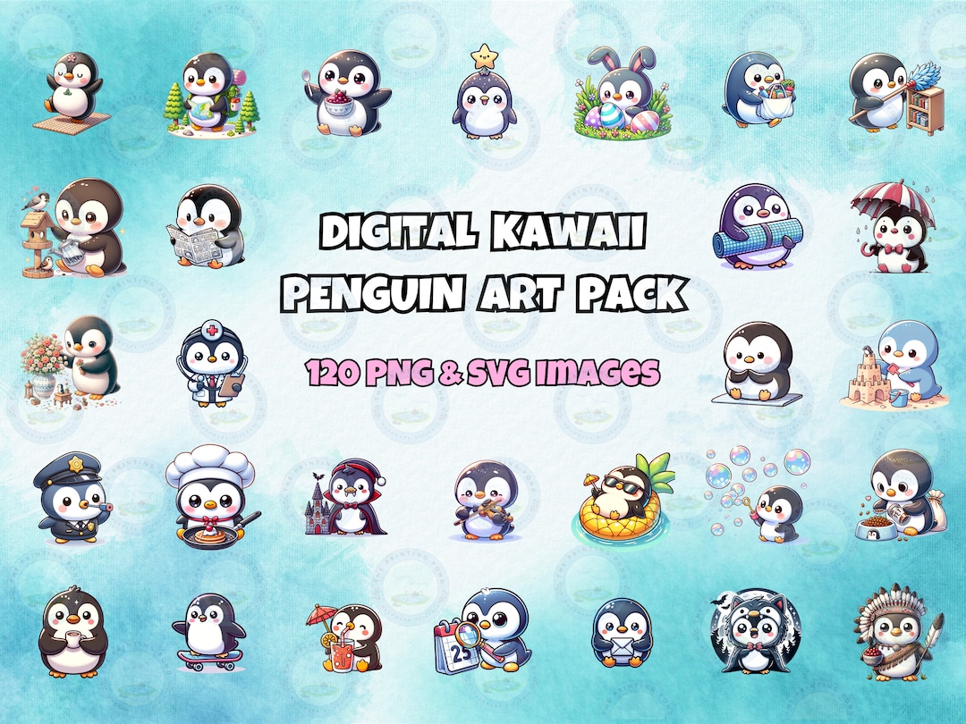 Penguin Digital Planner Stickers | Kawaii Penguin Stickers | Digital ...