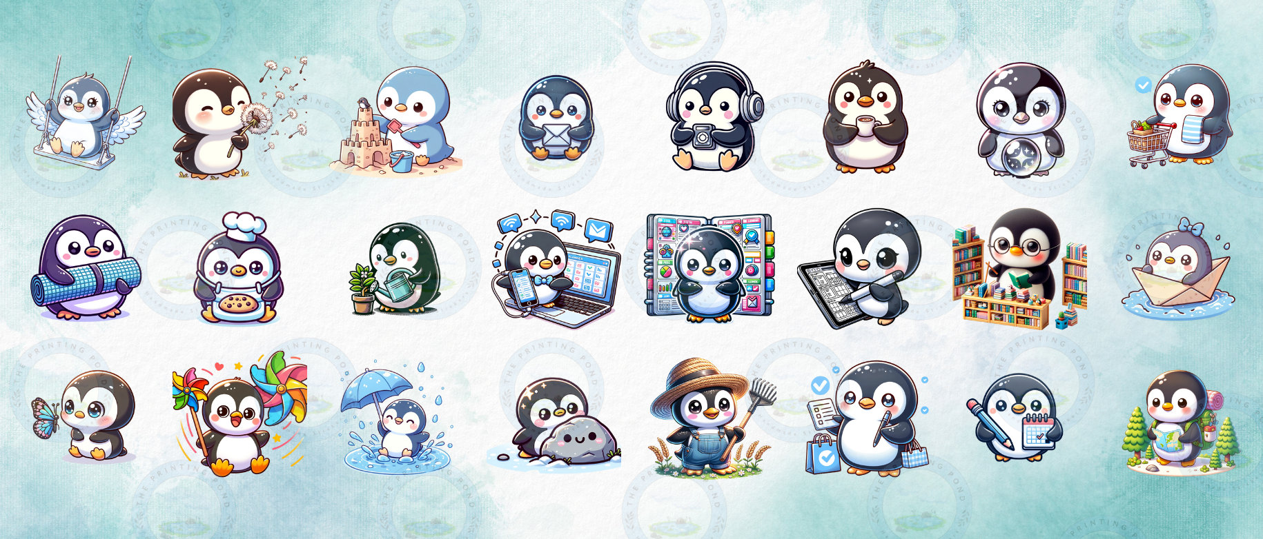 Penguin Digital Planner Stickers | Kawaii Penguin Stickers | Digital ...