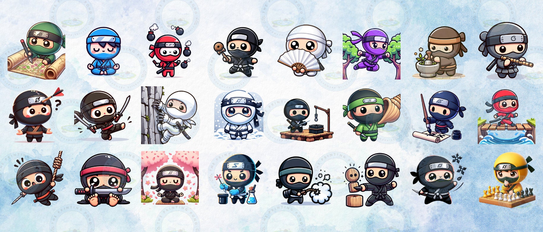 Ninja Digital Planner Stickers | Kawaii Ninja Stickers | Digital Ninja ...
