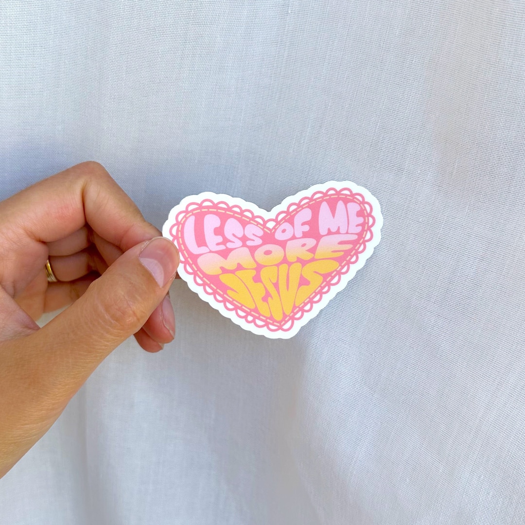 Less of Me More Jesus Lace Heart Sticker | Cute Sticker | Christian ...