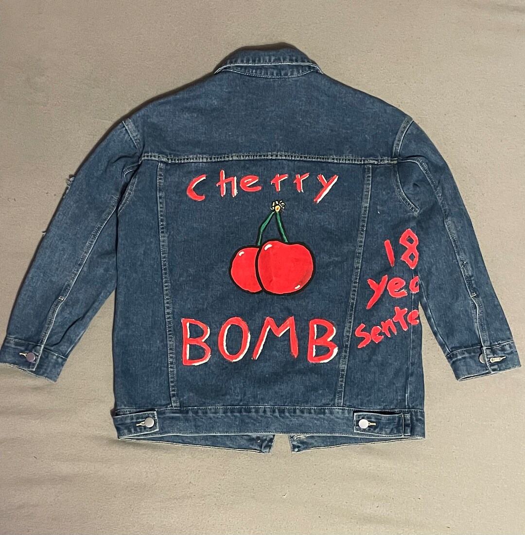 CHERRY BOMB Custom Women's Denim Jacket - Etsy