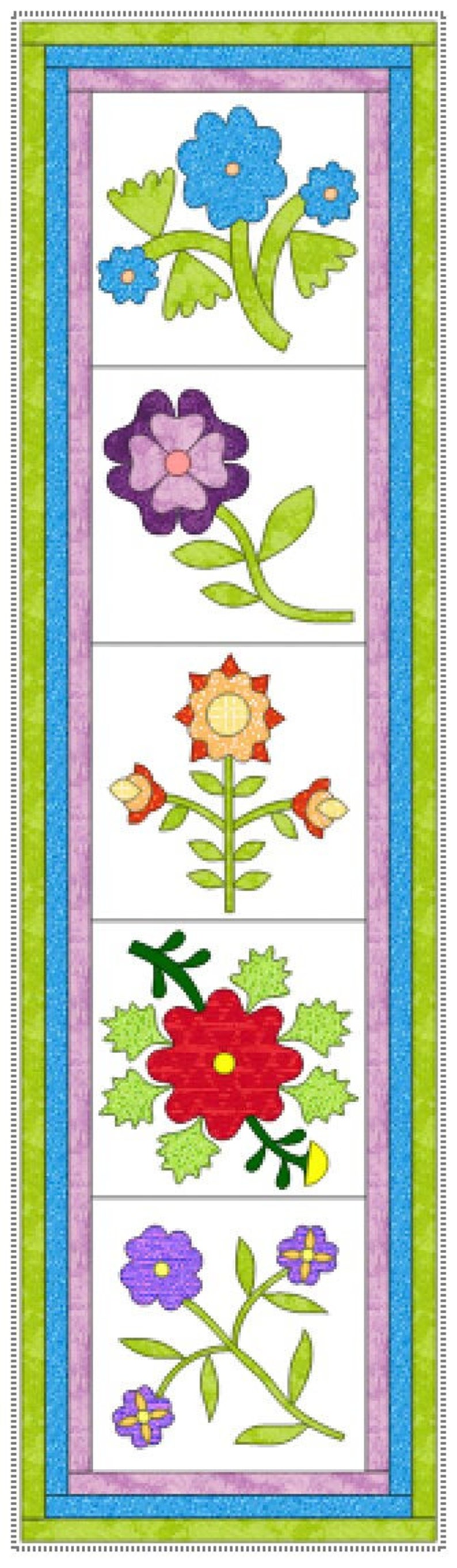 Digital Pattern Appliqué Flowers Table Runner - Etsy