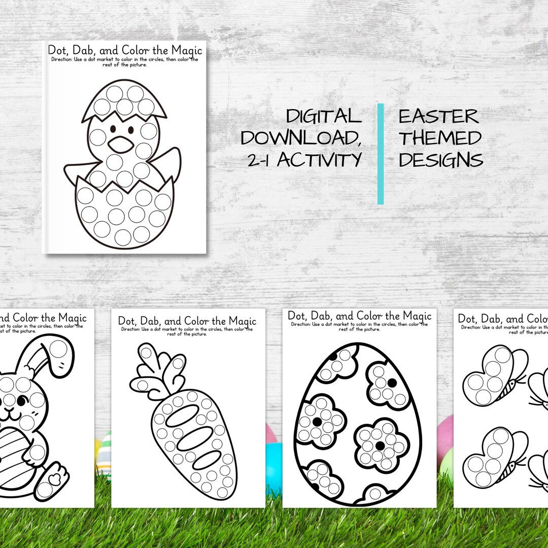 Easter Dot and Color Worksheet for Kids | Printable Easter Activity ...