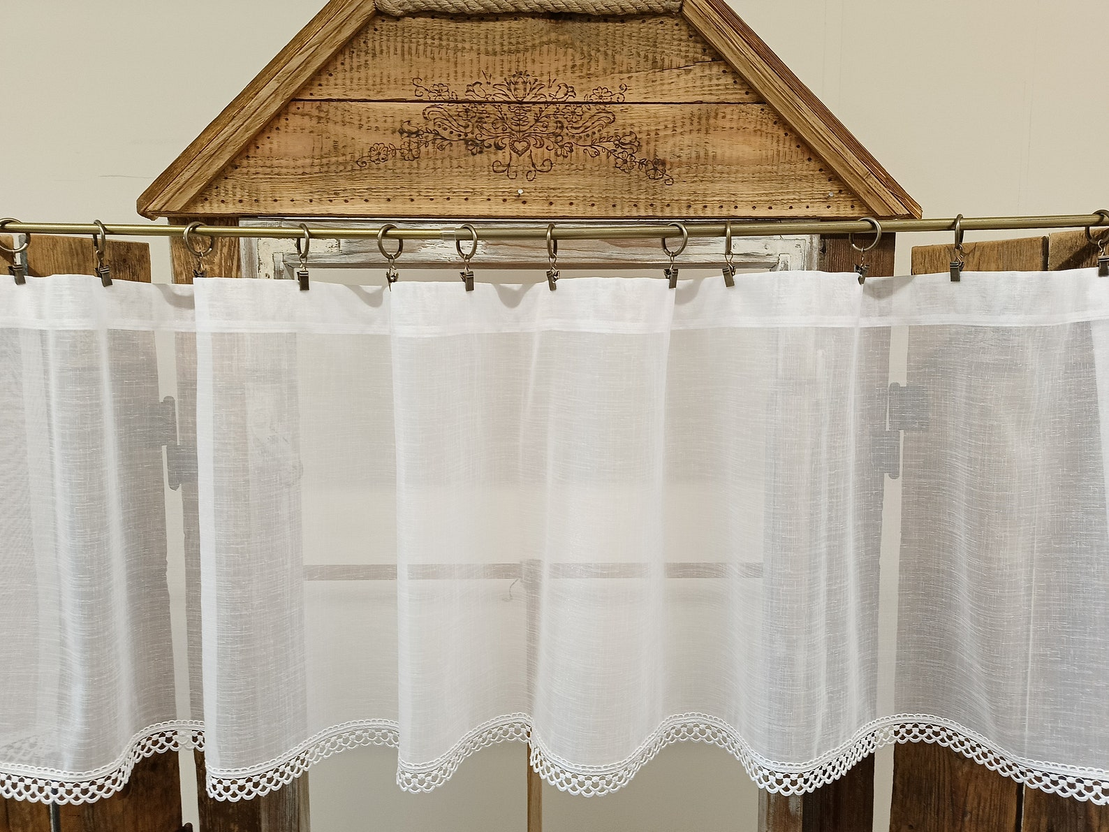 Cafe Curtain White Modern Cafe Curtain With Lace Window Panel French ...