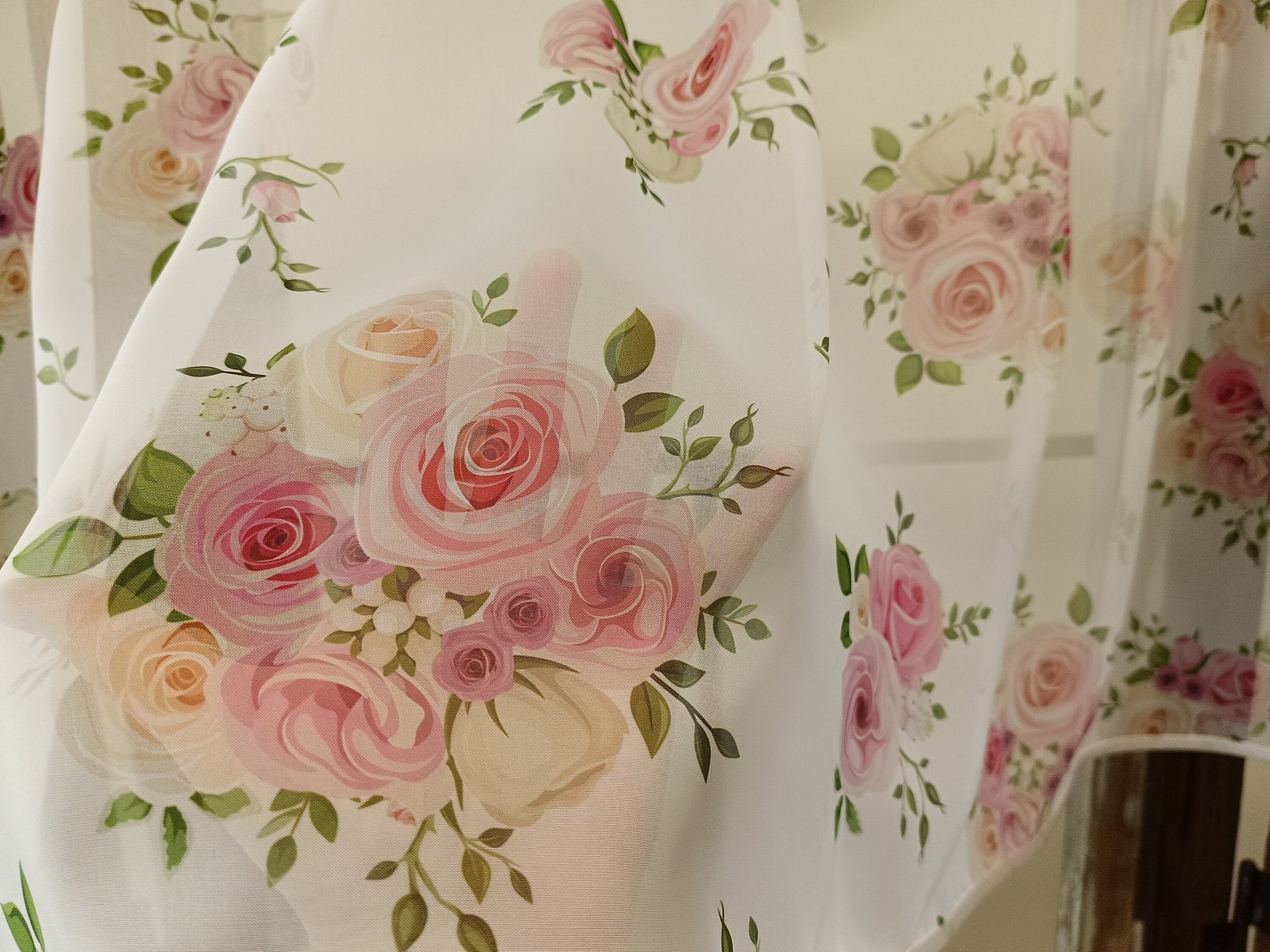 Rose Cafe Curtain - Etsy