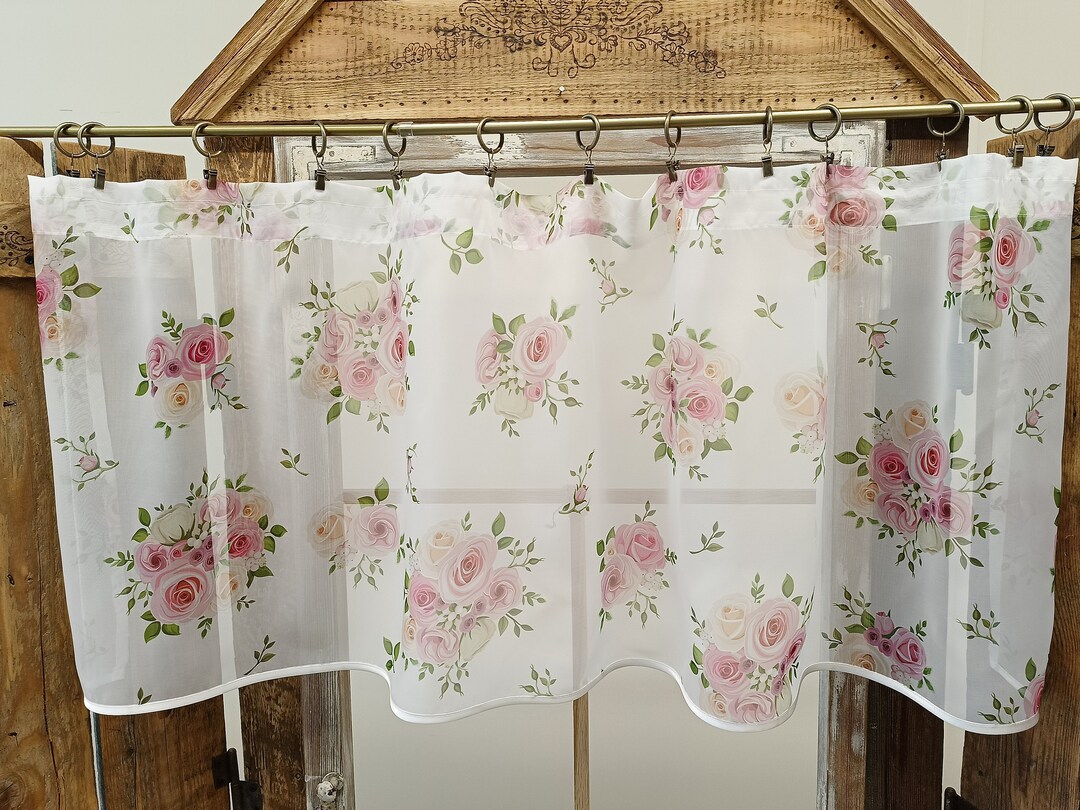 Rose Cafe Curtain - Etsy