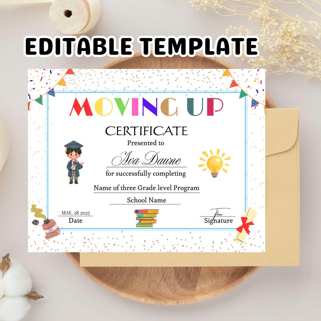 Editable Preschool Graduation Certificate: Pre-k Diploma Template ...
