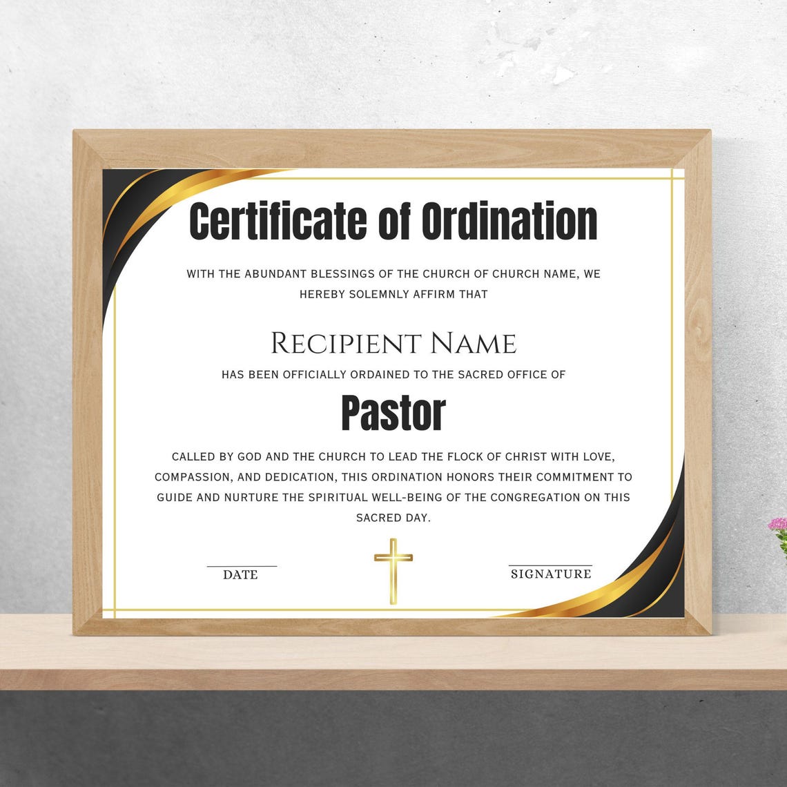 Editable Pastor Ordination Certificate Template: Printable Gospel ...