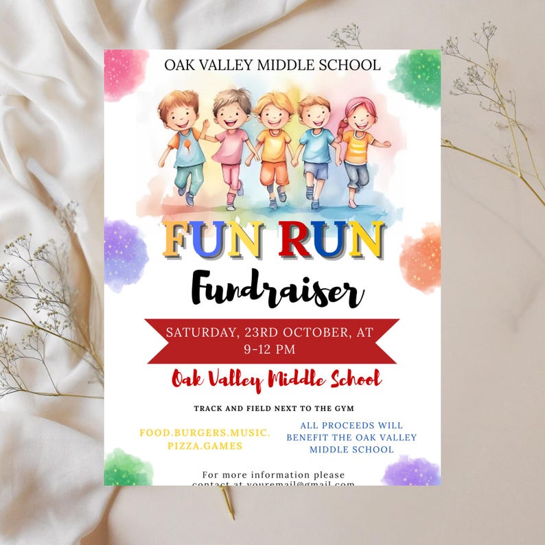 Fun Run Invitation: School Charity Race, Editable Template (digital ...