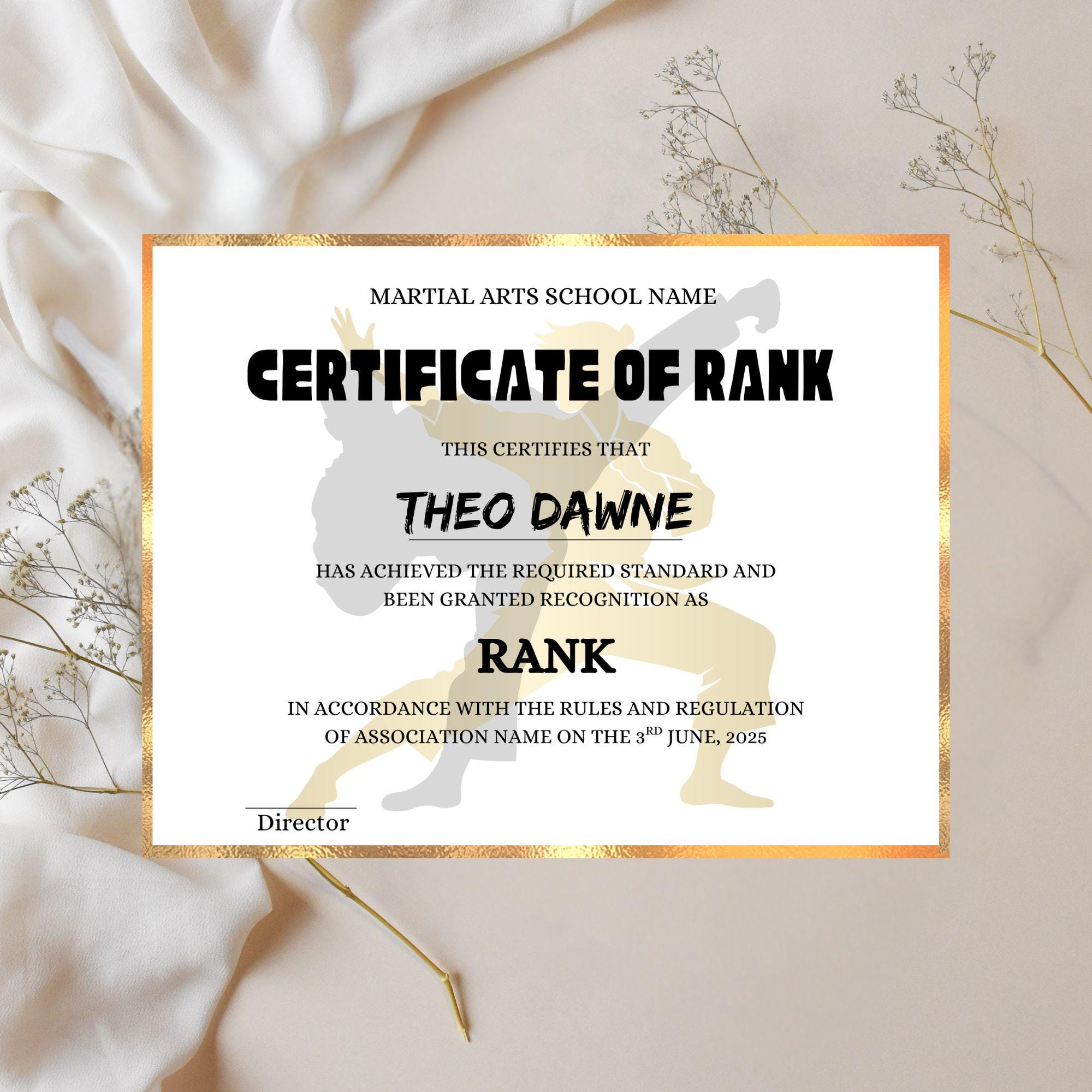 Editable Certificate of Rank Template: Unique Design (digital Download ...