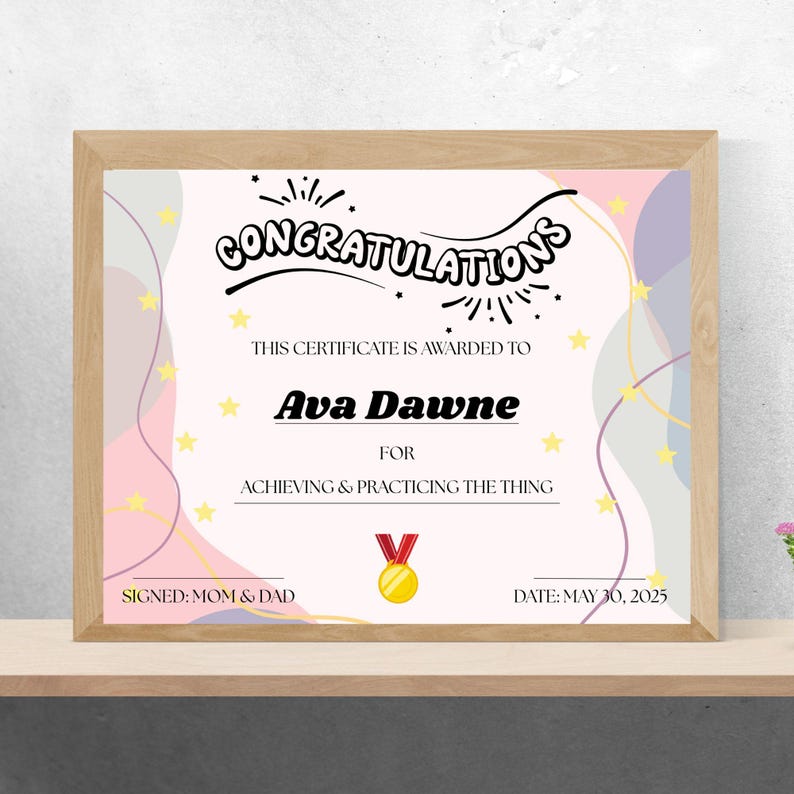 Kids Congratulations Certificate Printable - Instant Download - Kids ...