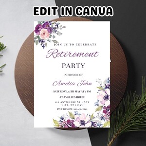 Editable Retirement Party Invitation Template: 5x7" (digital Download ...