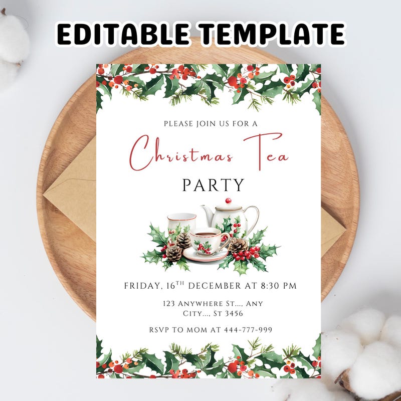 Floral Red Invitation - Etsy UK