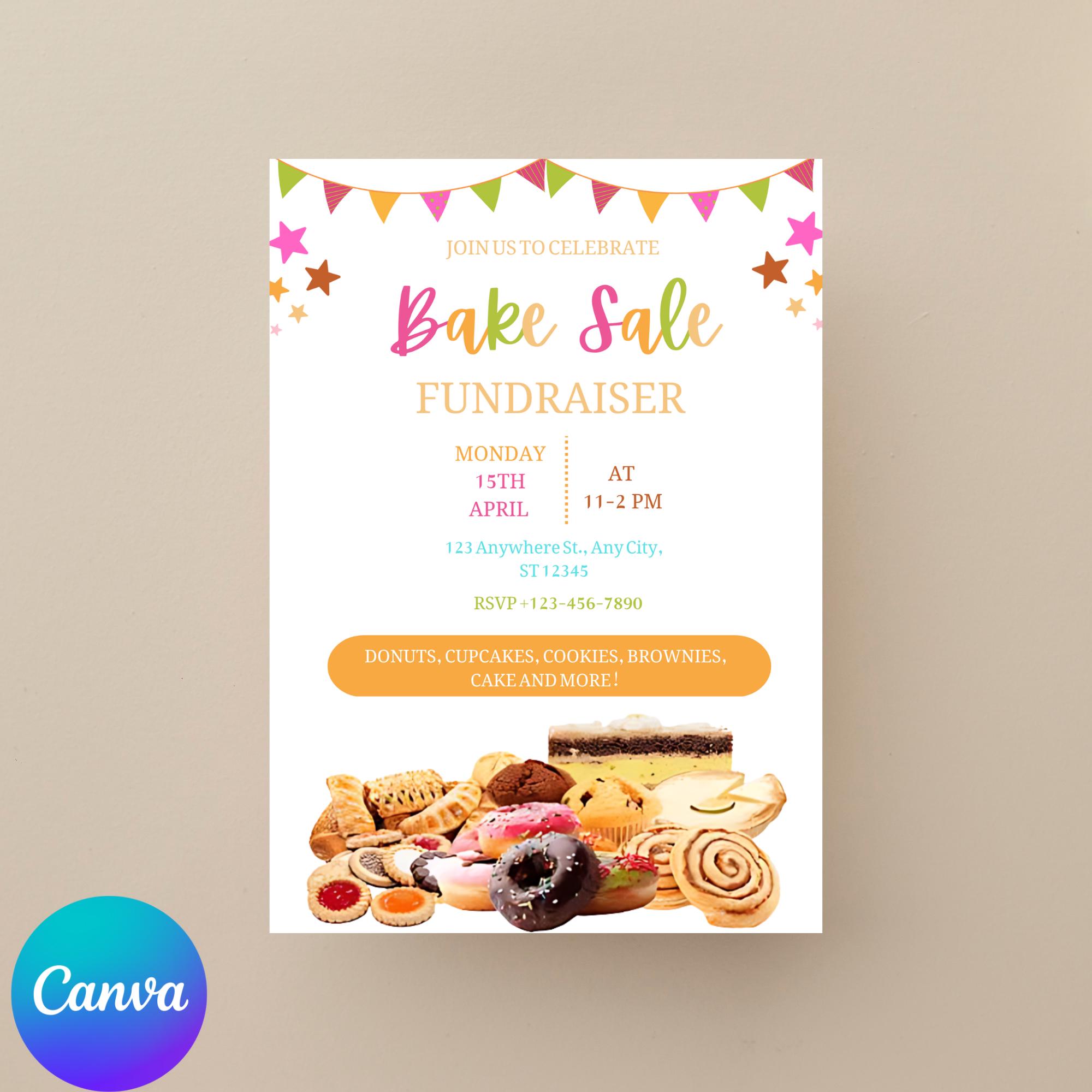Editable Bake Flyer Template, PTA Fundraiser (digital Download) - Etsy