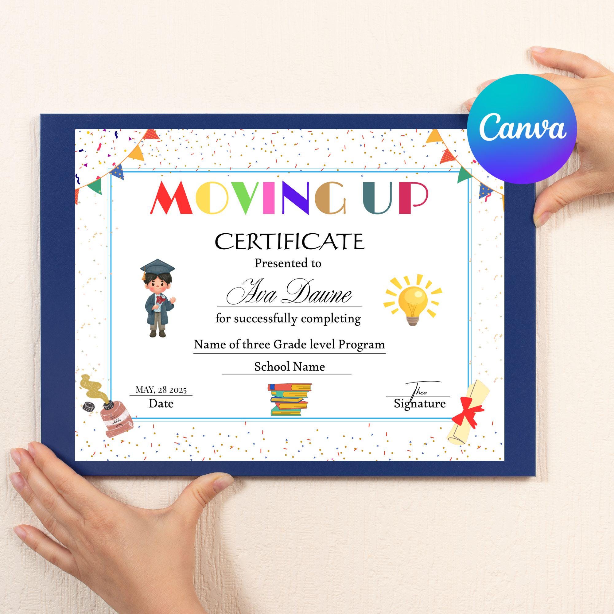 Editable Preschool Graduation Certificate: Pre-k Diploma Template ...