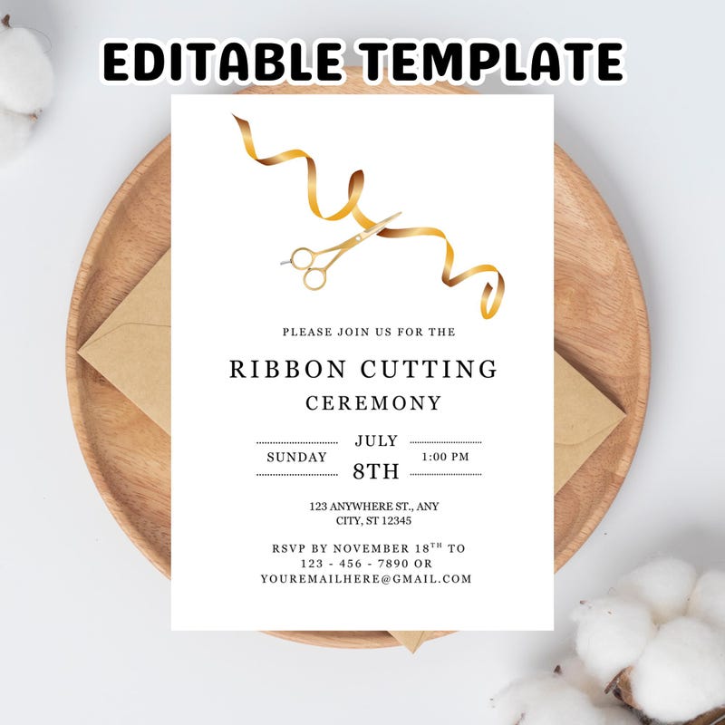 Ribbon Cutting Invitation - Etsy
