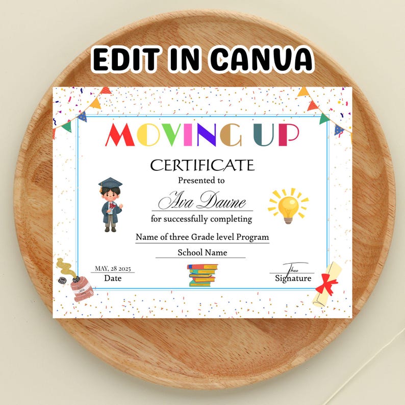 Editable Preschool Graduation Certificate: Pre-k Diploma Template ...