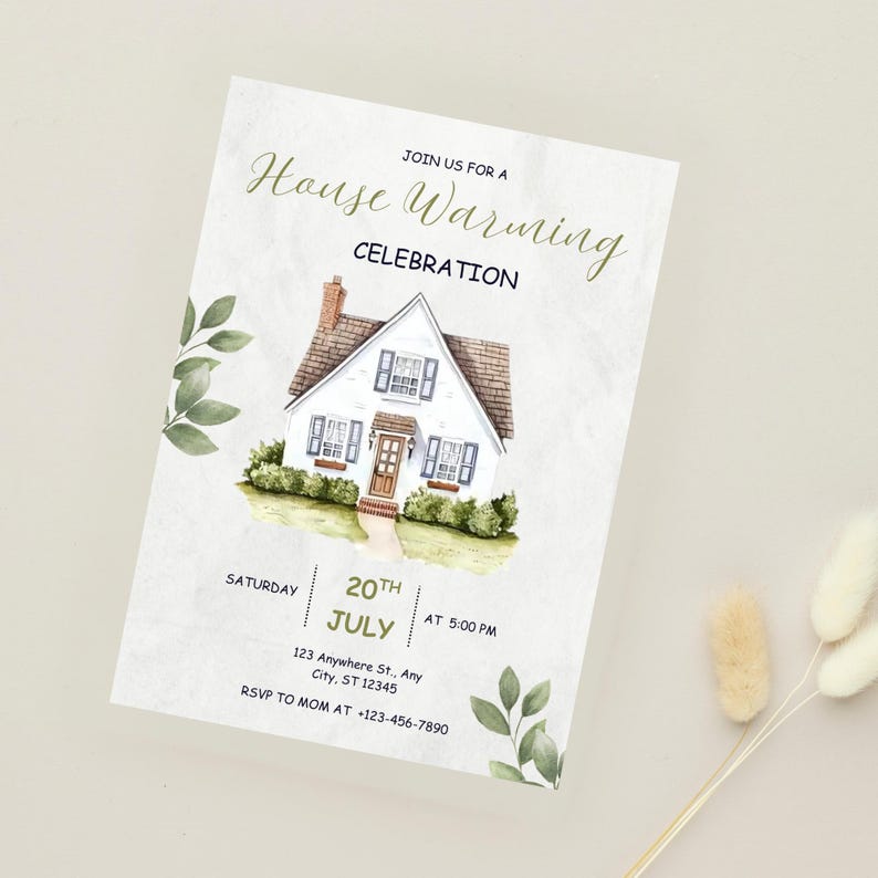 Editable House Warming Invitation, House Warming Party, Minimalist New ...