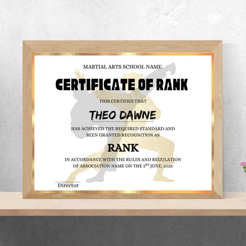 Editable Certificate of Rank, Rank Certificate, Digital Downloads ...