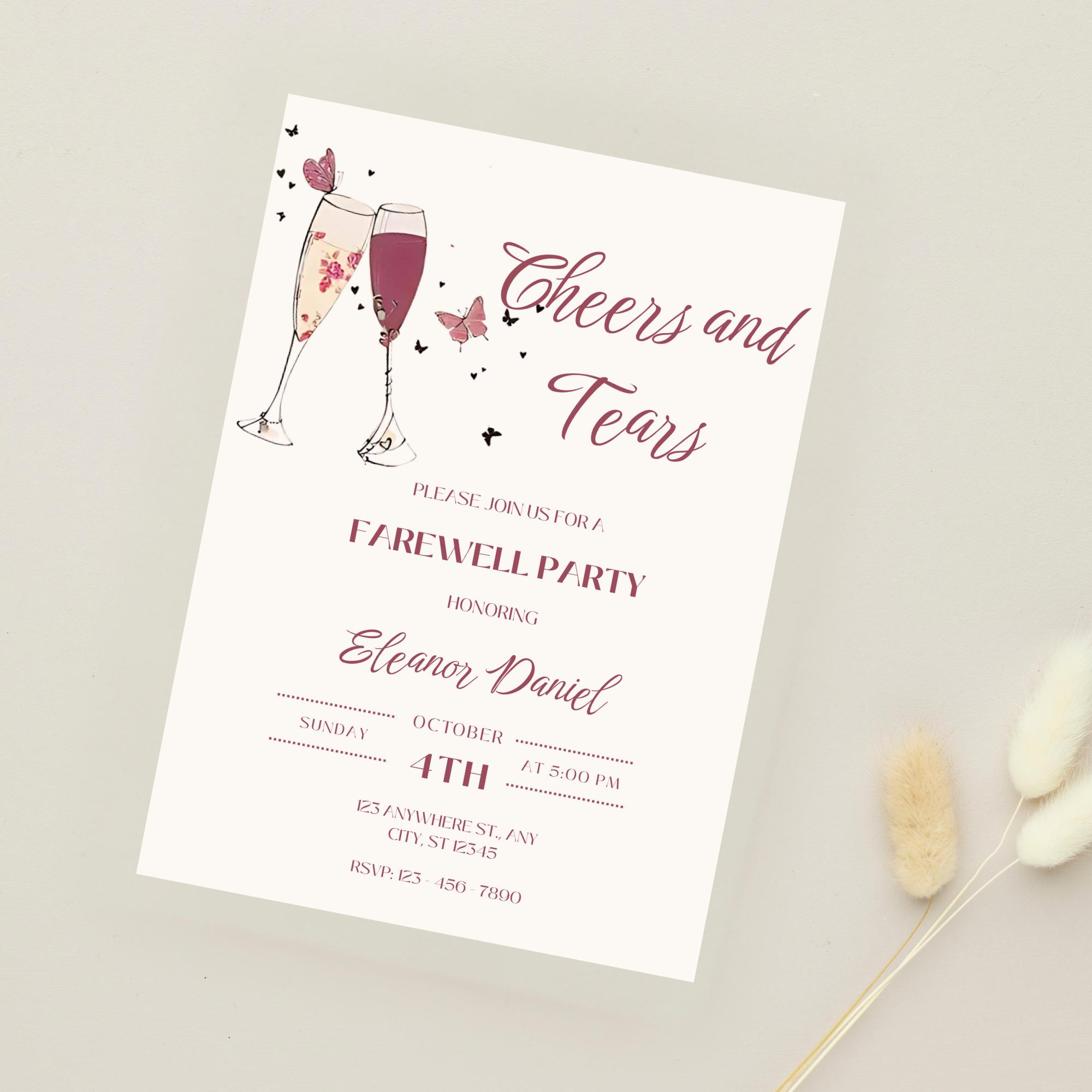 Modern Farewell Party Invitation: Editable Printable Template - Etsy