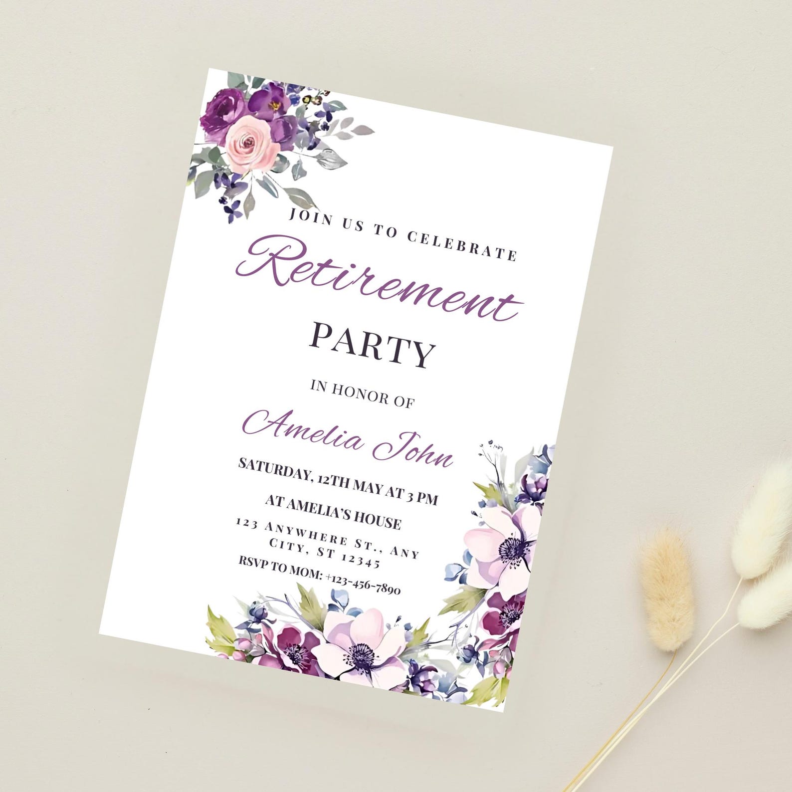 Editable Retirement Party Invitation Template: 5x7" (digital Download ...