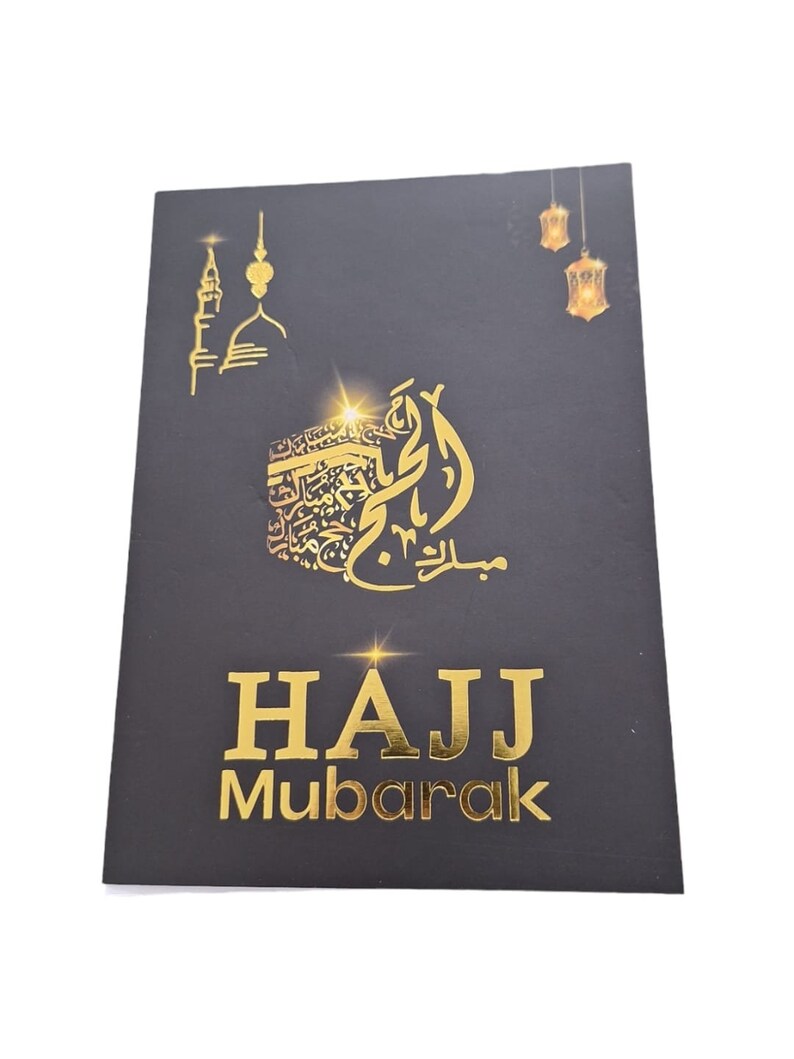 Hajj Mubarak Gold Foil Print Card Gift Card Greeting Islamic Decor A5 ...