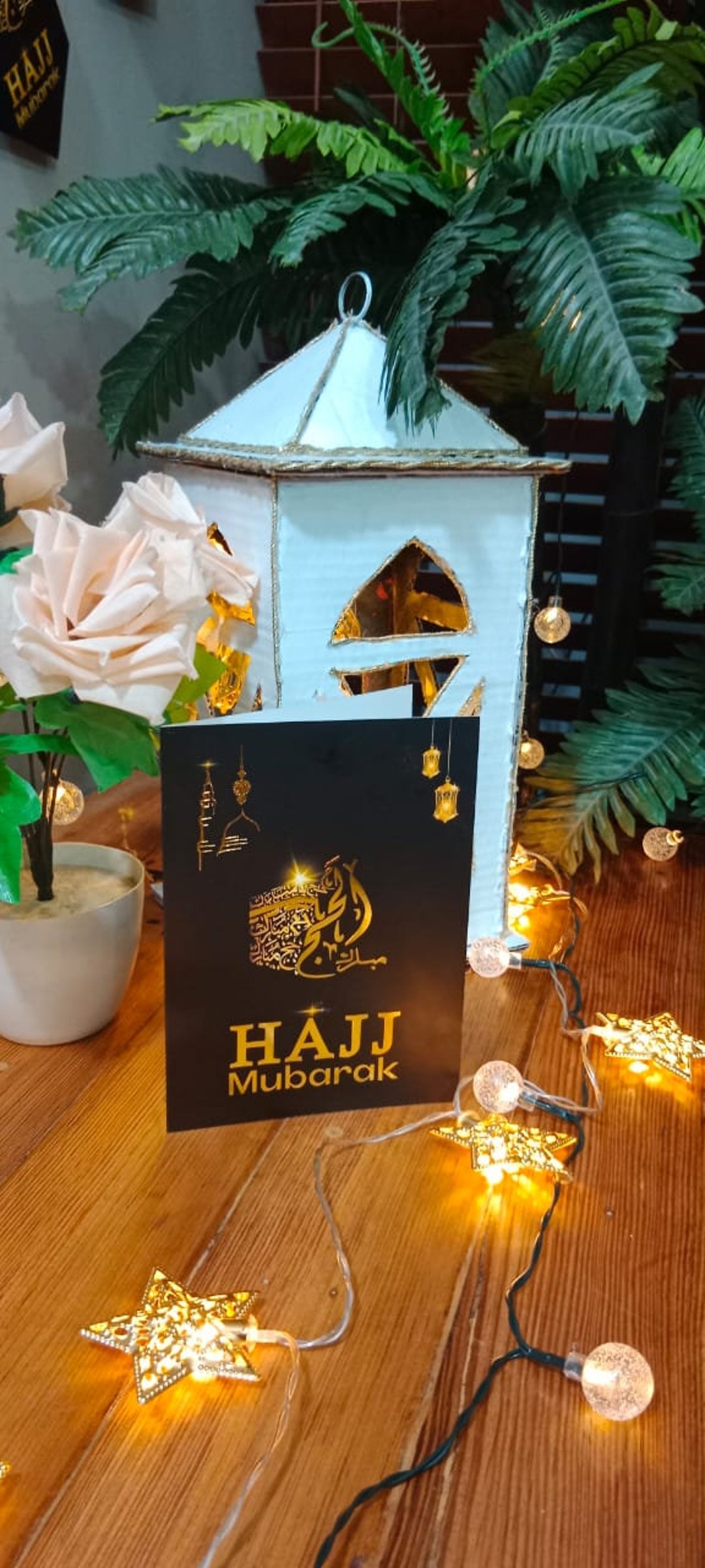 Hajj Mubarak Gold Foil Print Card Gift Card Greeting Islamic Decor A5 ...