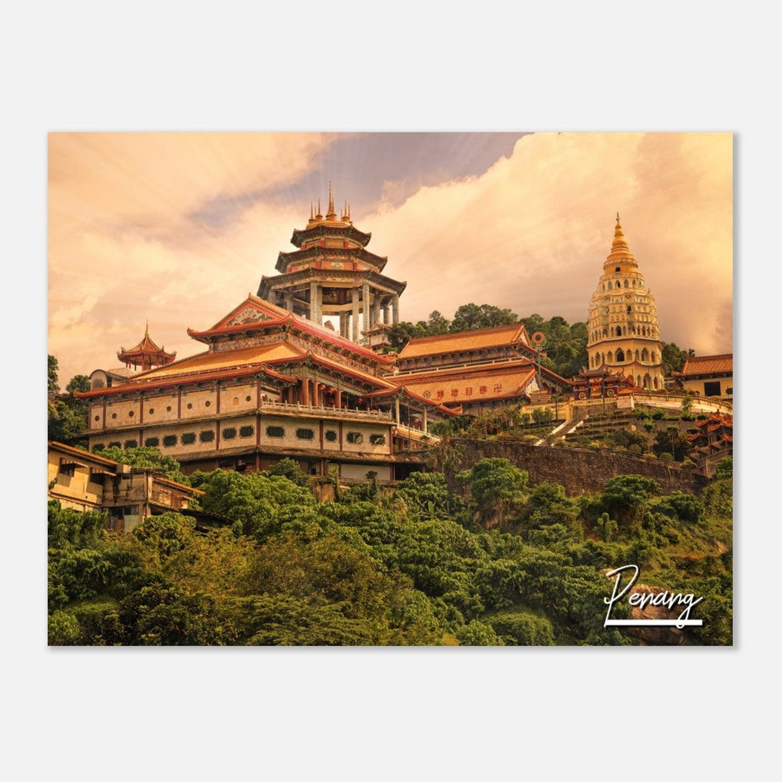 Penang Malaysia Poster Wall Art | Penang Home Decor | Penang Kek Lok Si ...