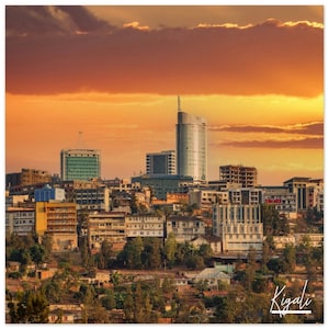 Kigali Rwanda Poster Print Wall Art | Kigali Cityscape Home Decor Gift ...