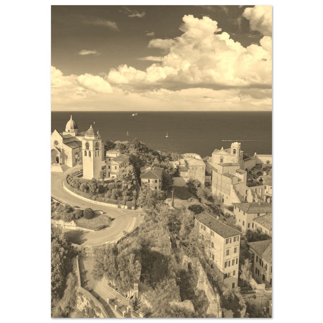 Vintage Ancona Italy Ancona Poster Retro Ancona Coast Sepia Print ...