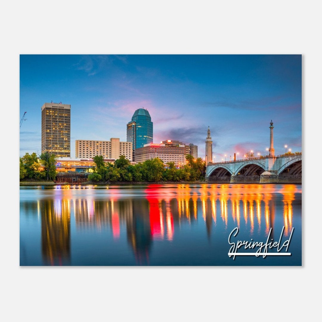 Springfield Massachusetts Poster Print Wall Art | Springfield Skyline ...