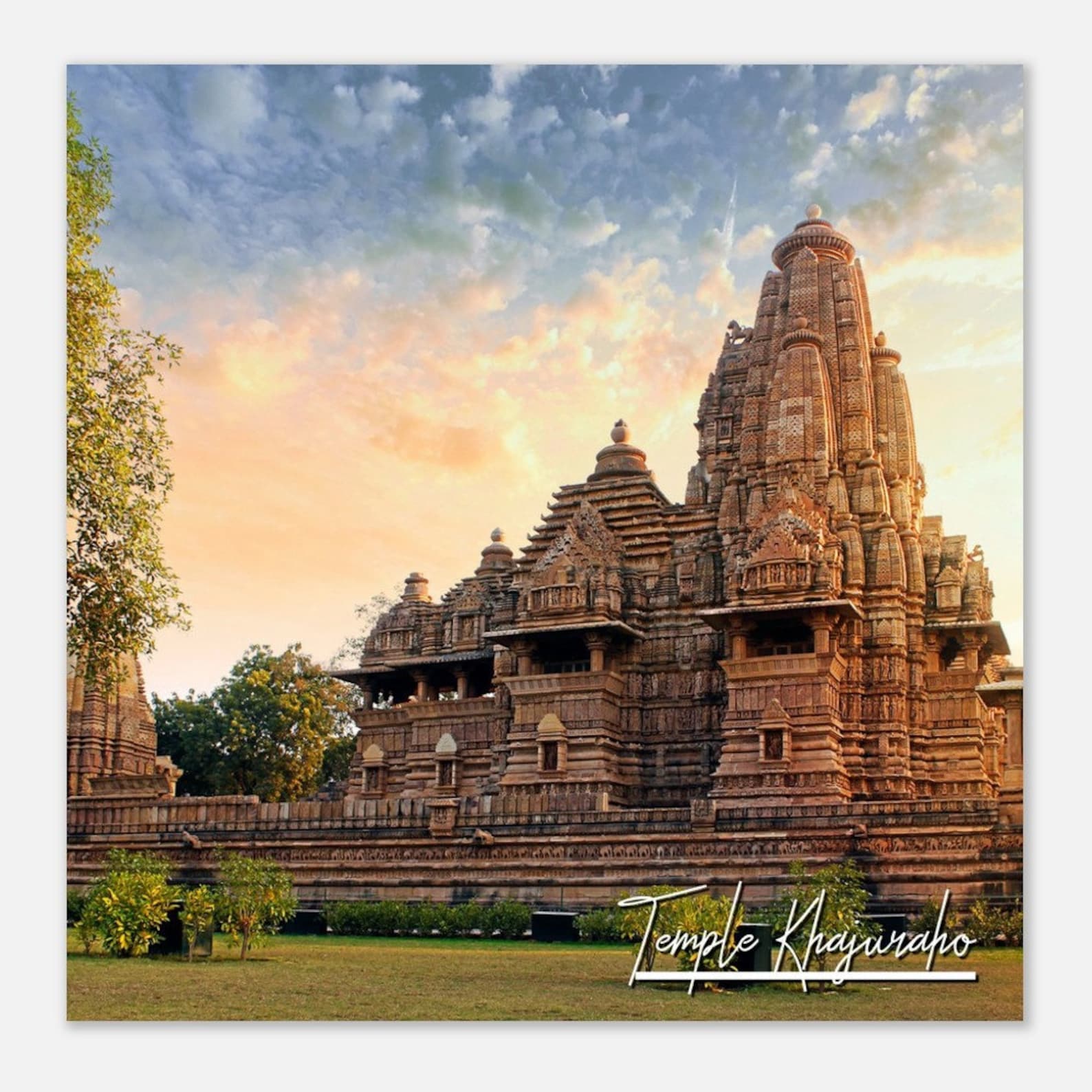 Khajuraho Temple India Travel Poster Wall Art Khajuraho Home Decor ...