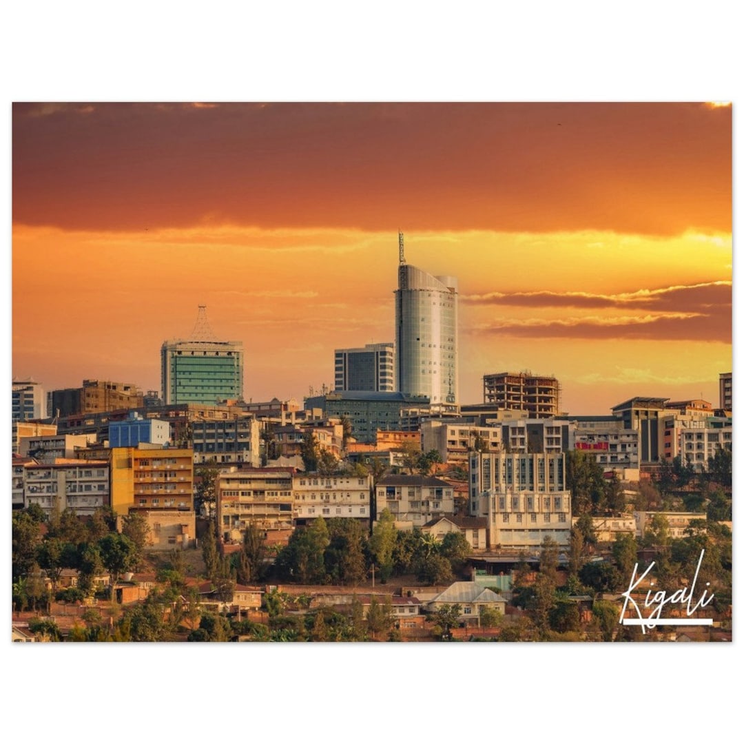Kigali Rwanda Poster Print Wall Art | Kigali Cityscape Home Decor Gift ...