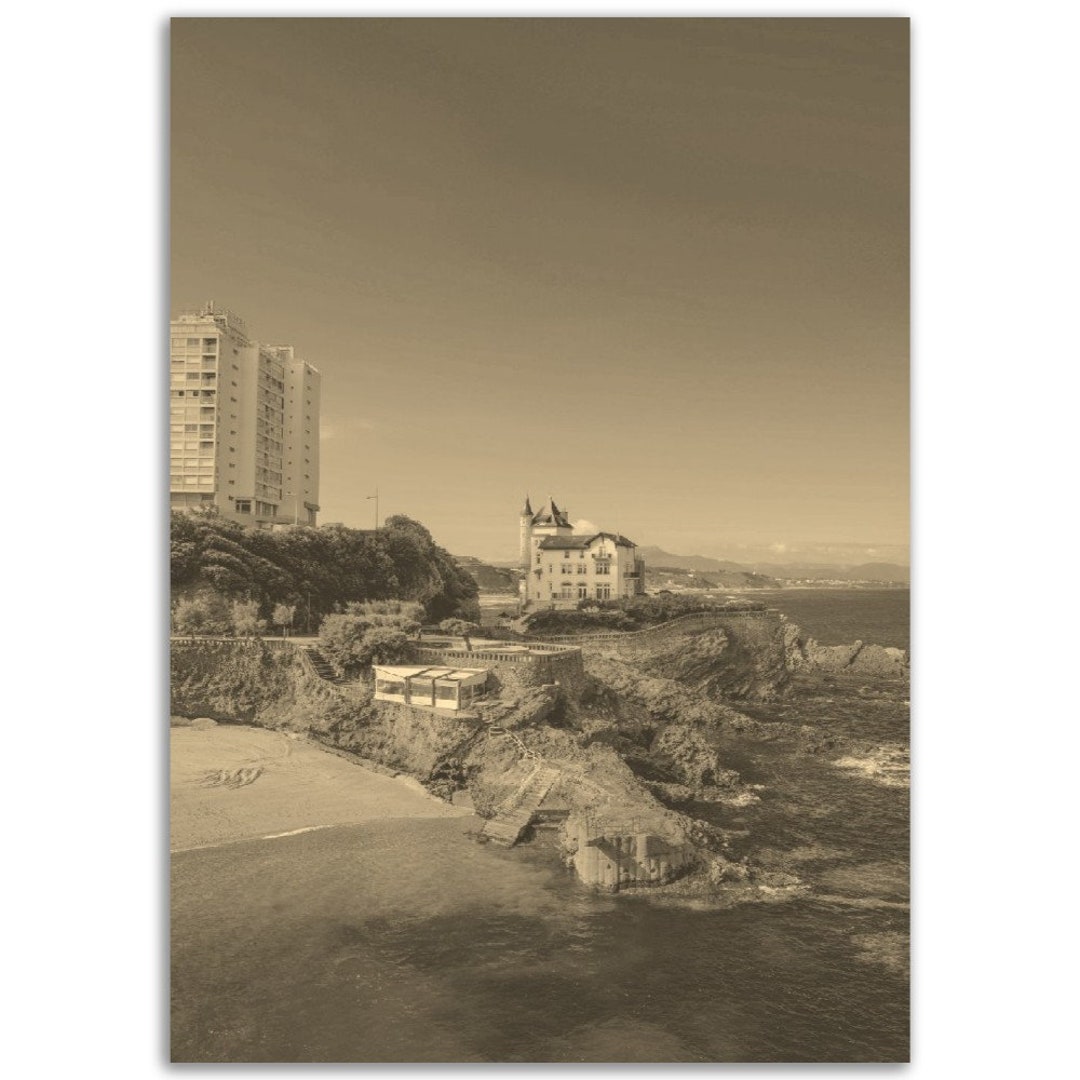 Biarritz Poster France Vintage Print Retro Biarritz Sepia Photo Gift ...