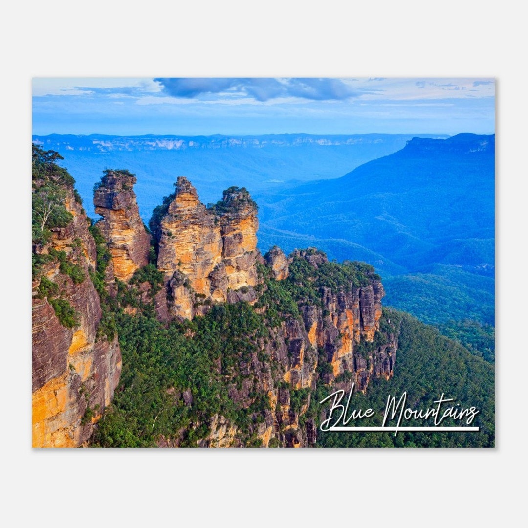 Blue Mountains Australia Travel Poster Wall Art Katoomba Three Sisters ...