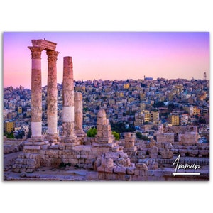 Amman Poster Jordania Print Wall Art | Amman Photo Historical Ancient ...
