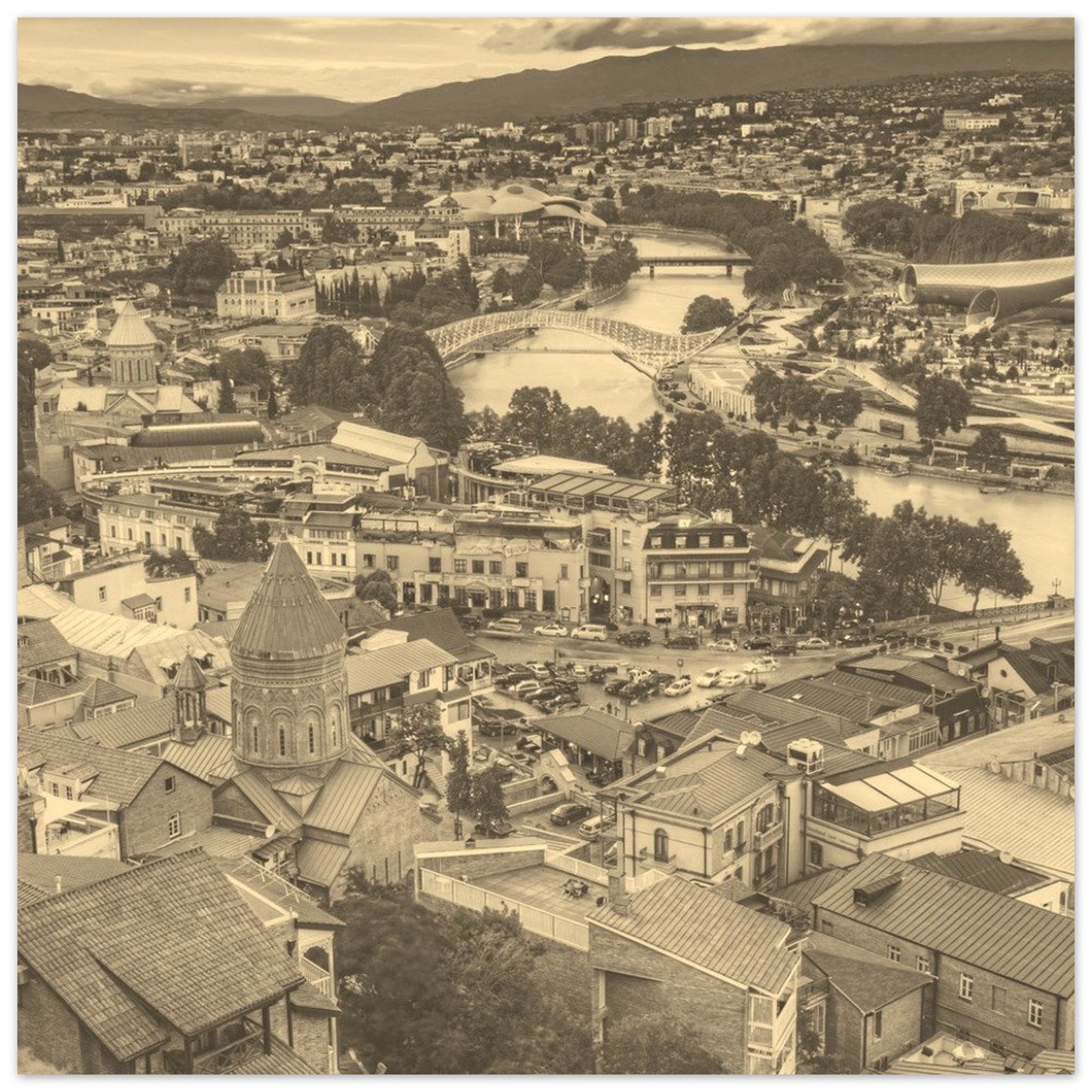 Tbilisi Georgia Poster Vintage Print Retro Tbilisi Black and White ...